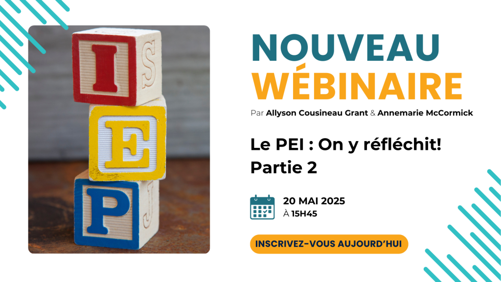 Webinaire: Le PEI, On y réfléchit! (partie 2) - TA@l’école
